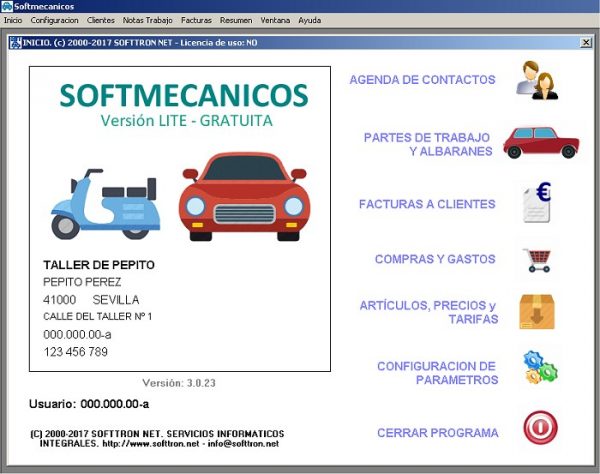 Programa para mecánicos sencillo y gratis. Softmecanicos